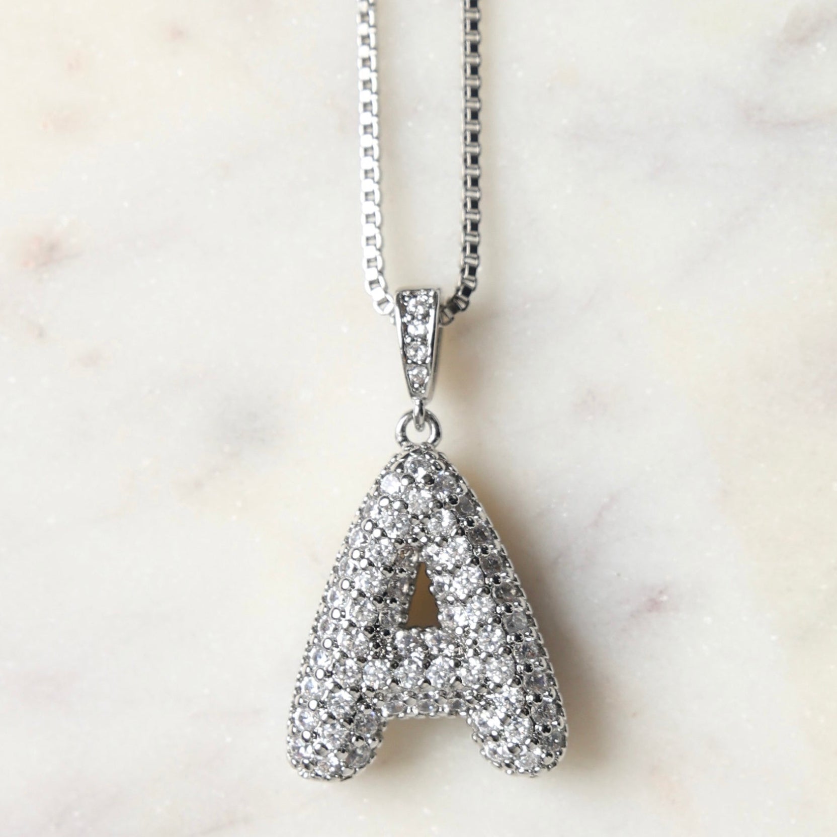 Bubble Letter Initial Necklace – Belle